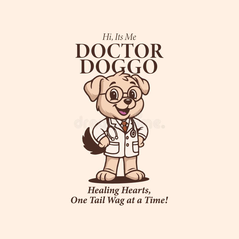 Doctor Dog Cartoon stock vector. Illustration of face - 379669579