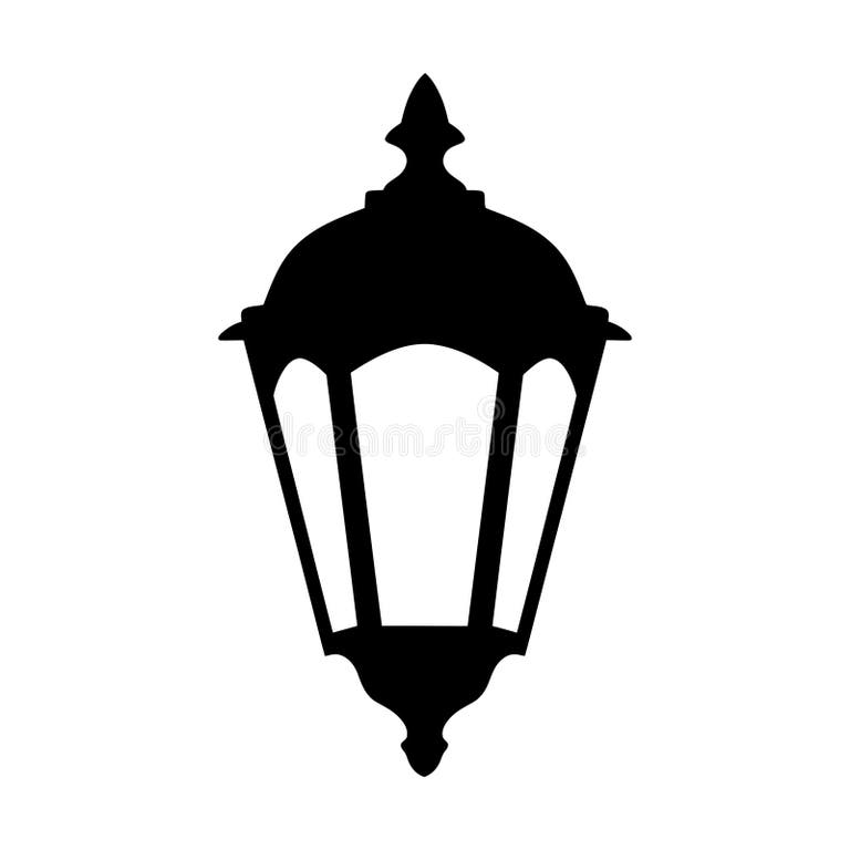Simple Lantern Silhouette Black Icon Vector Design Stock Vector ...