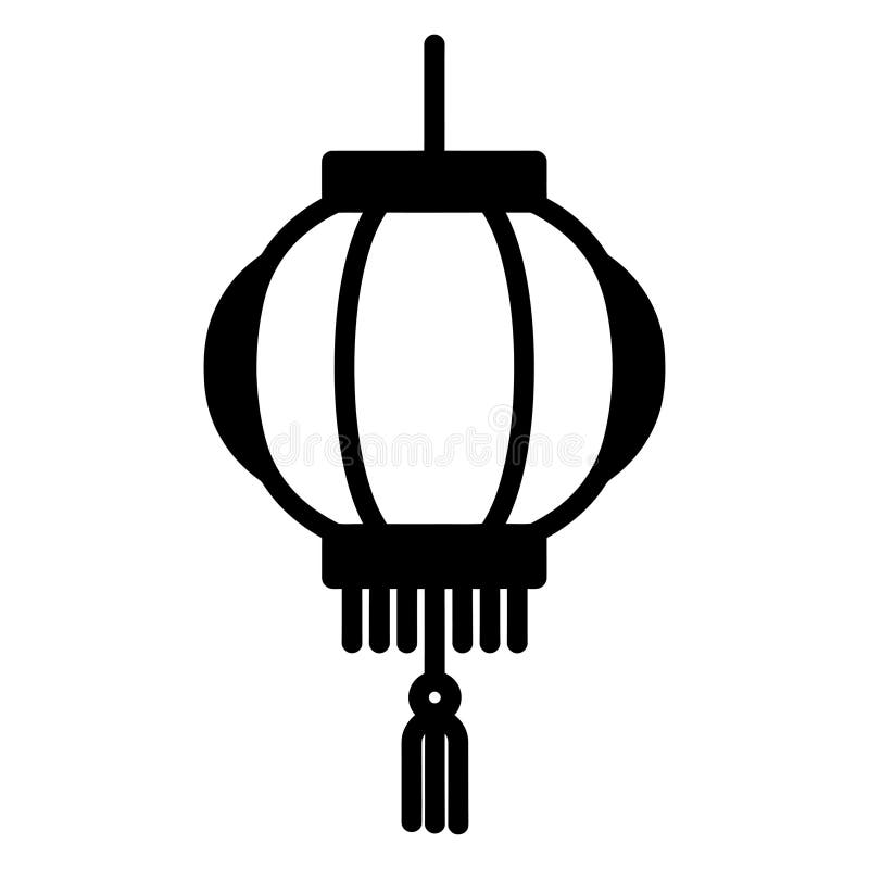 Minimal Chinese Square Lantern Illustration for Vector Decorations ...