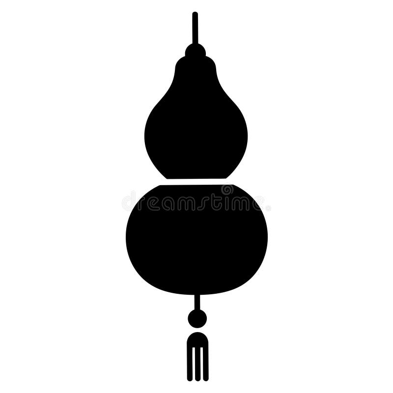 Chinese Gourd Lantern Silhouette Traditional Asian Festival Icon Stock ...