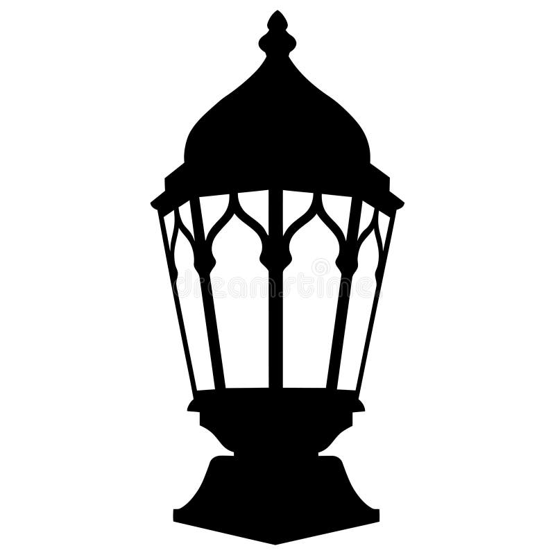 Traditional Hanging Lantern Black Silhouette Bell Shaped Design Stock ...