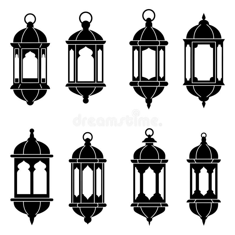 Traditional Islamic Lantern Silhouette Bundles Detailed Cultural ...