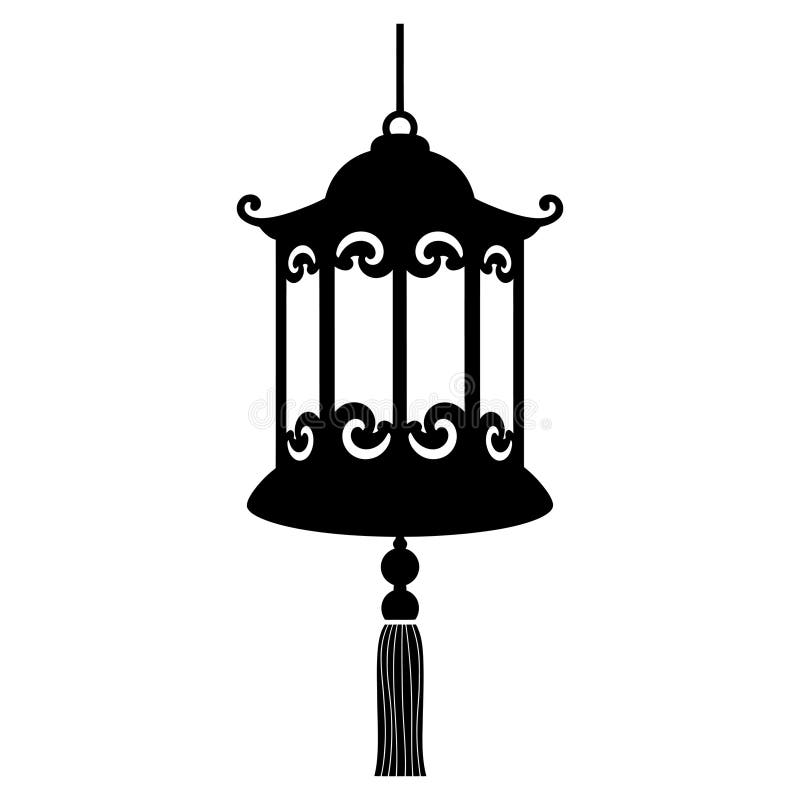 Classic Bell Lantern Silhouette Black Hanging Light Icon Stock Vector ...