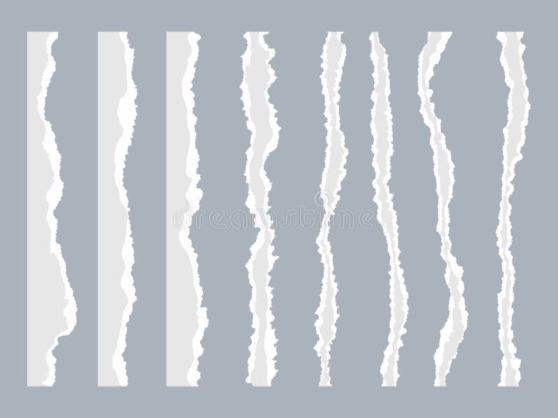 White Ripped Paper Strips Collection Vector Stock Vector - Illustration ...