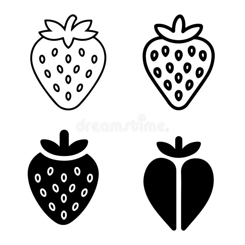 Strawberries Clipart Black White Basket Stock Photos - Free & Royalty ...