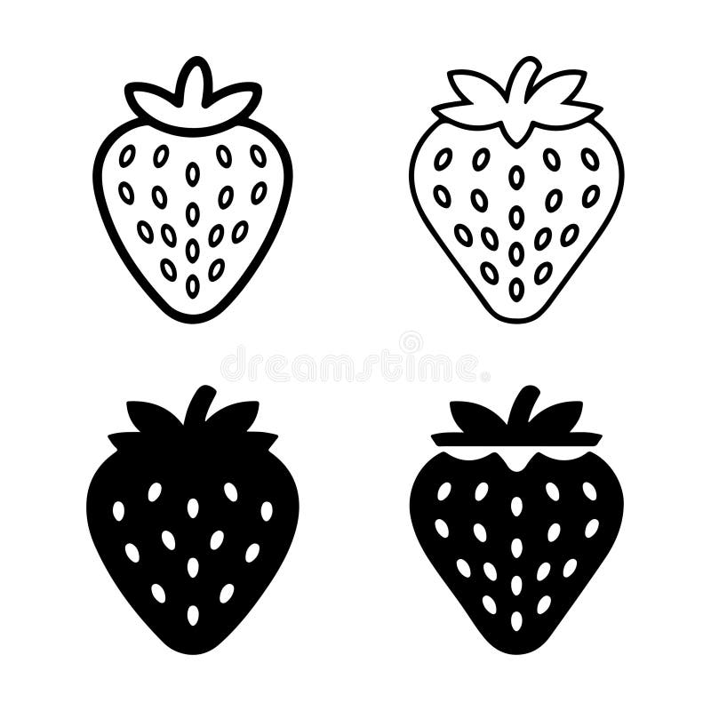 Strawberries Clipart Black White Basket Stock Photos - Free & Royalty ...