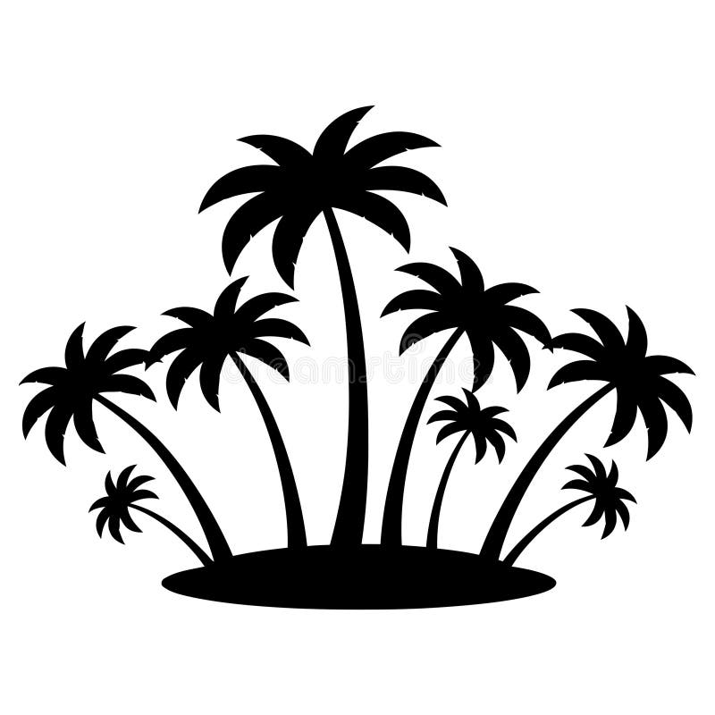 Intricate Mandala Palm Tree Silhouette Island Illustration Stock ...