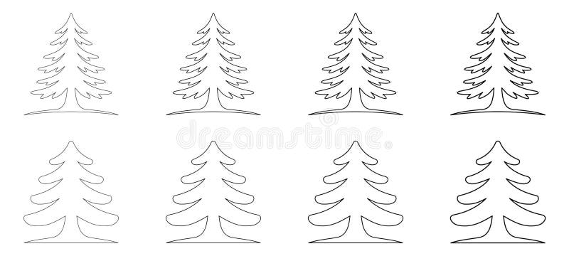 Cedar Tree Line Art Set for Nature and Seasonal, Designs, Cedar Tree ...