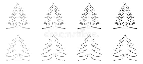 Cedar Tree Line Art Set for Nature and Seasonal, Designs, Cedar Tree ...