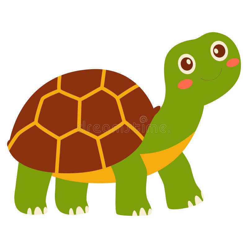 2d Illustration of Smiling Cartoon Turtle with Shell Stock Image ...