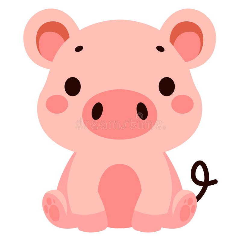 2d Illustration of Cute Pink Pig for Kids Stock Image - Illustration of ...