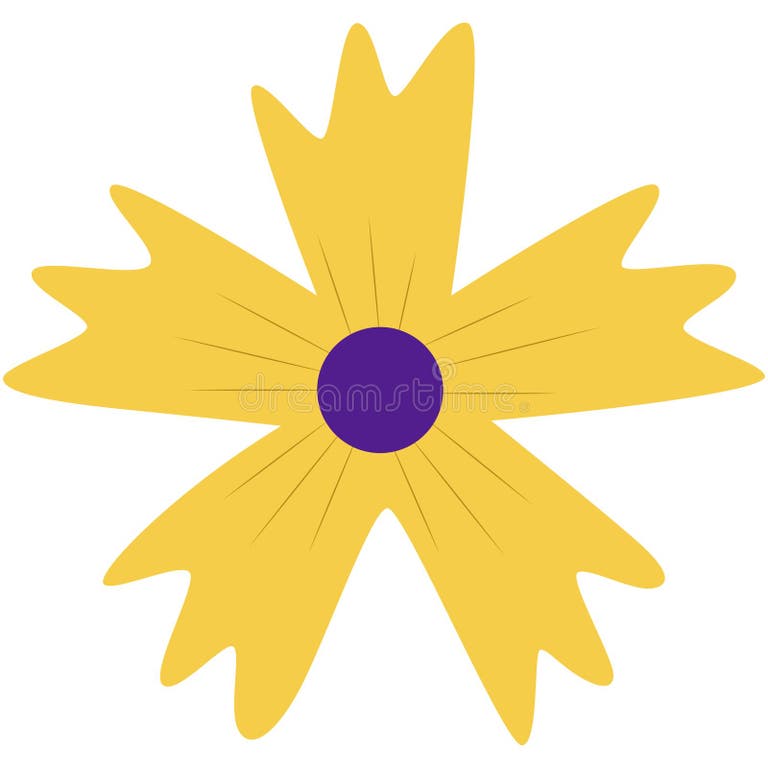 2d Illustration of Yellow Star Petal Flower Stock Image - Illustration ...
