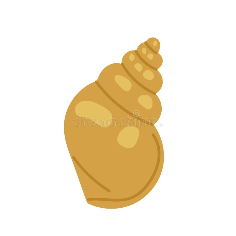 Sea Brown Shell. Hand Drawn Underwater Elements Stock Illustration ...