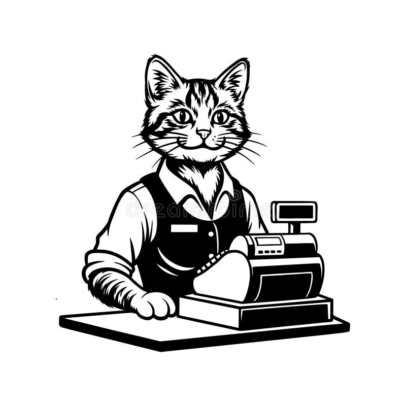 Cat Cashier Mascot Stock Illustrations – 10 Cat Cashier Mascot Stock ...