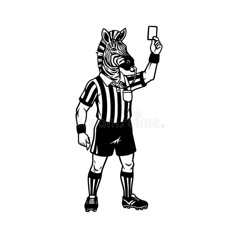 Soccer Referee Zebra, Animal Football Referee Vector Stock Illustration ...