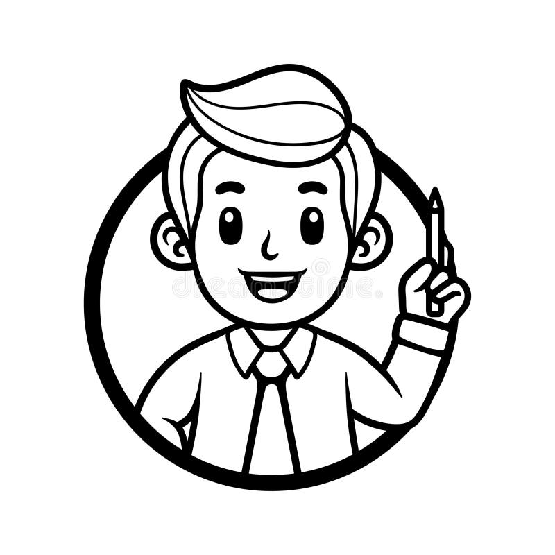 Fun Teacher Instructor Cartoon Character Isolated Drawing Line Style ...