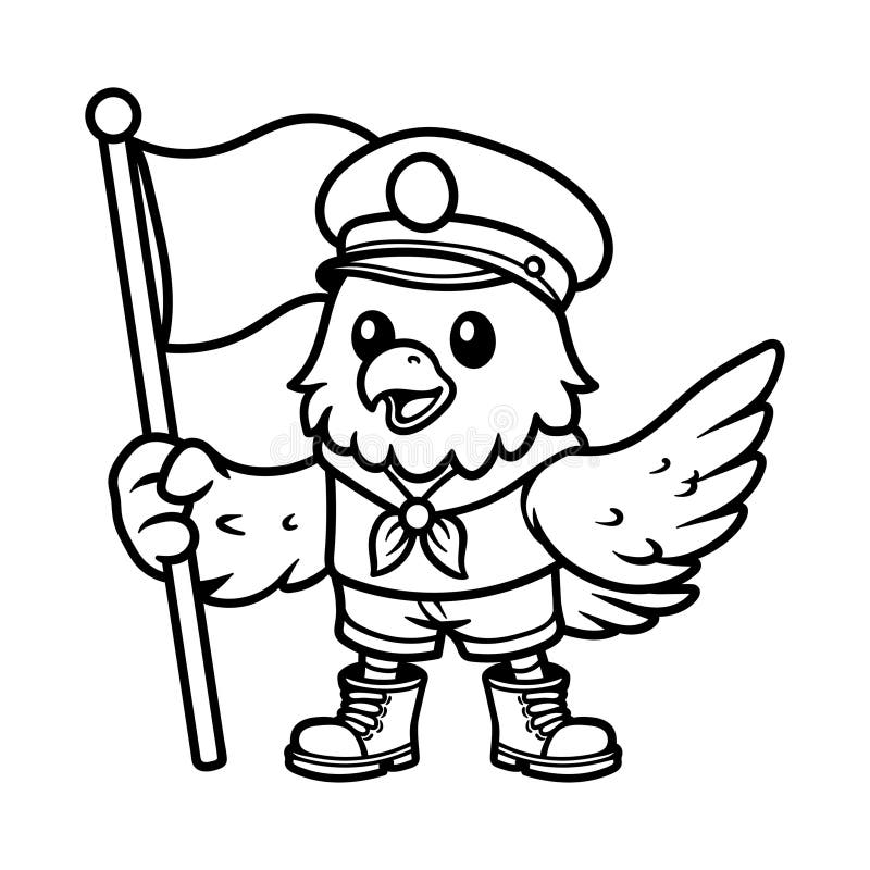 Fun Cute Scout Bird Happy Chi-bi Cartoon Character Isolated Drawing ...