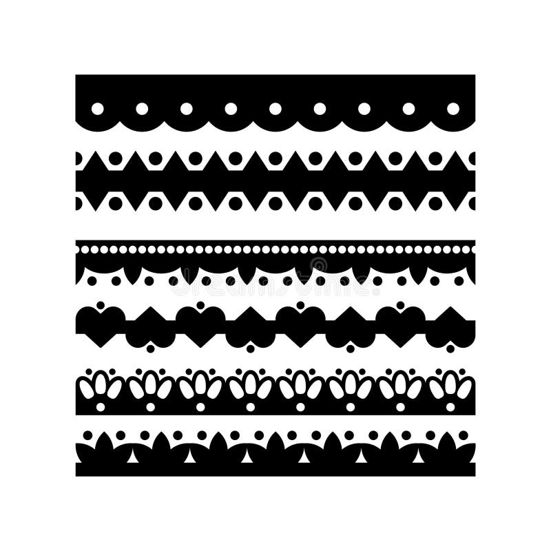 Lace Border SVG, Decorative Border Vector, Cut File Trim Pattern Stock ...