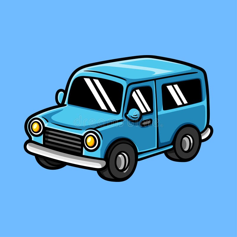 Fun Family Car Lmpv Colorful Cartoon Isolated Drawing Line Style Sketch ...