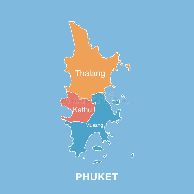 Colorful Map of Phuket, Thailand Stock Vector - Illustration of chart ...