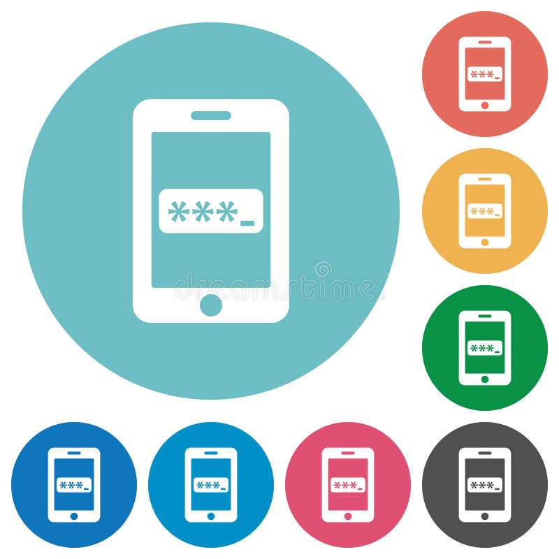 Mobile Access Flat Round Icons Stock Vector - Illustration of theme ...