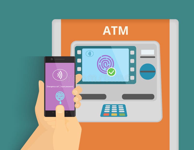 Mobile access to ATM stock vector. Illustration of authentication ...