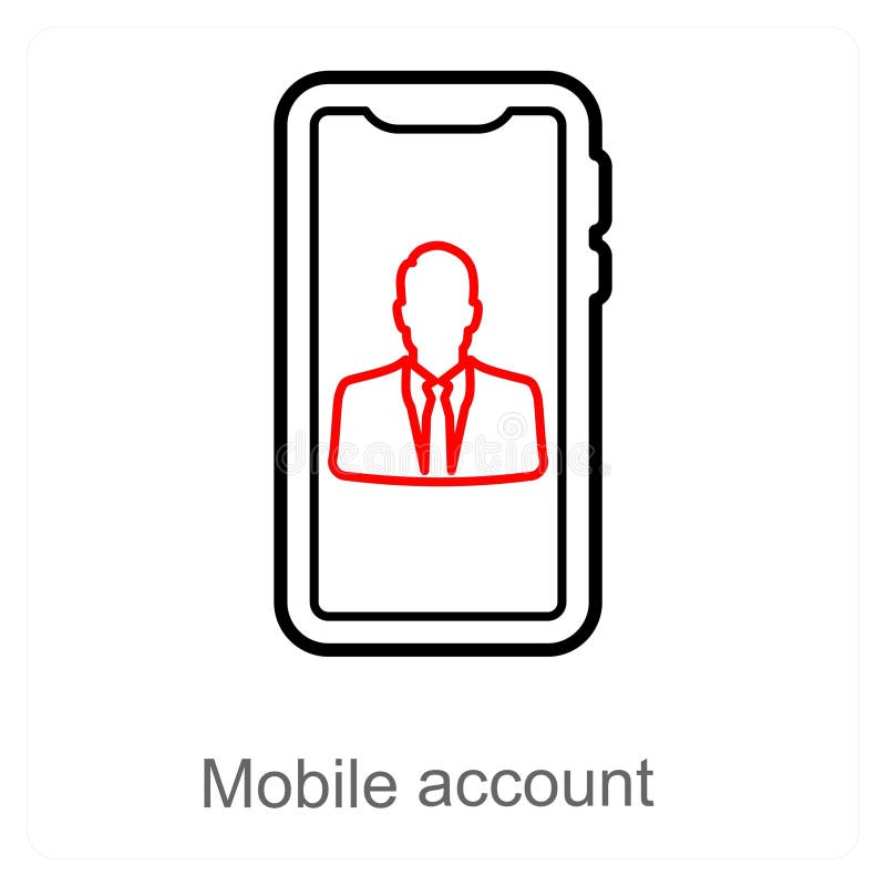Mobile Account and App Icon Concept Stock Illustration - Illustration ...