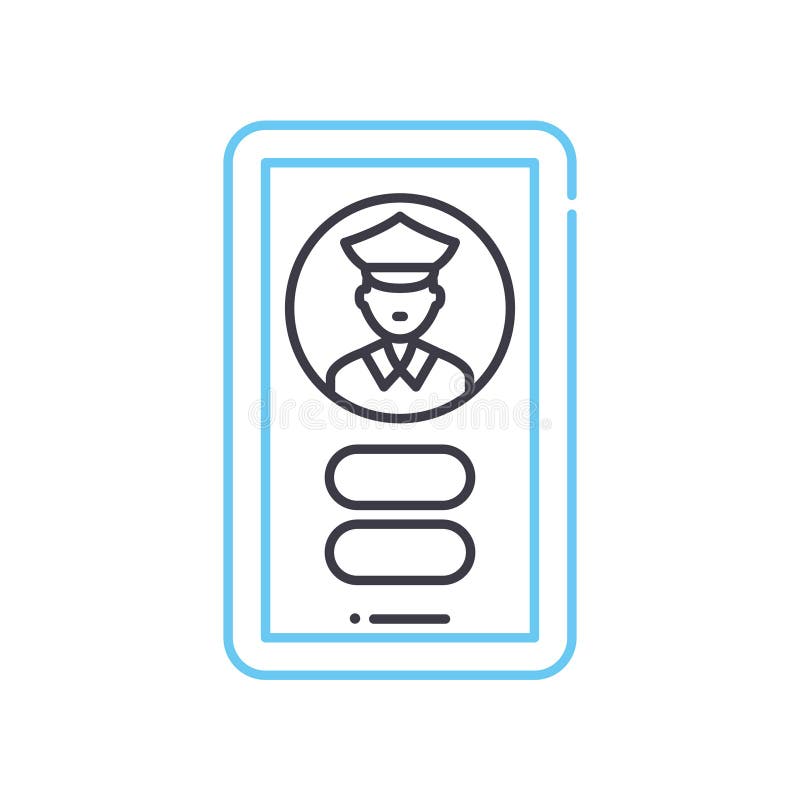 Mobile Account Line Icon Outline Symbol Vector Illustration Concept