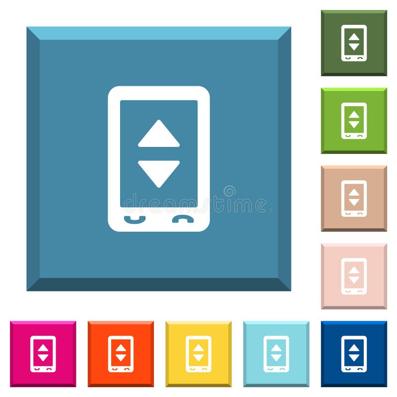 Mobile Adjust Settings White Icons on Edged Square Buttons Stock Vector ...