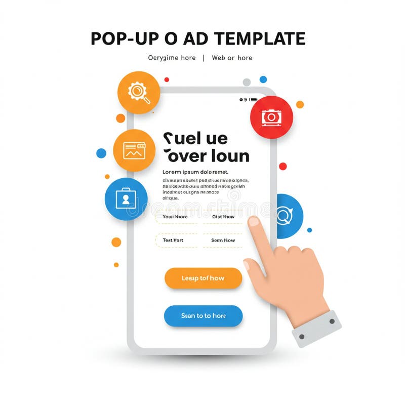 Mobile Advertisement Template in a Modern Design. a Smartphone Screen ...