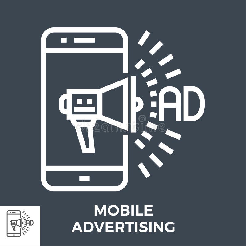 Mobile advertising icon stock vector. Illustration of design - 201592623