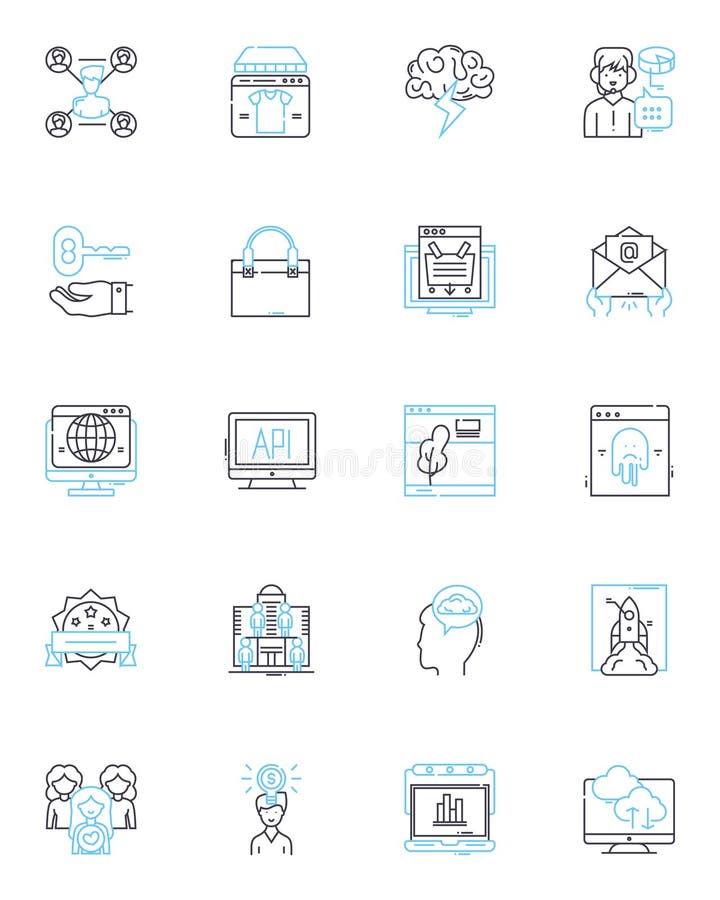 Mobile Advertising Linear Icons Set. Targeting, Reach, Engagement ...