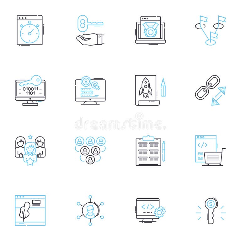Mobile Advertising Linear Icons Set. Targeting, Reach, Engagement ...