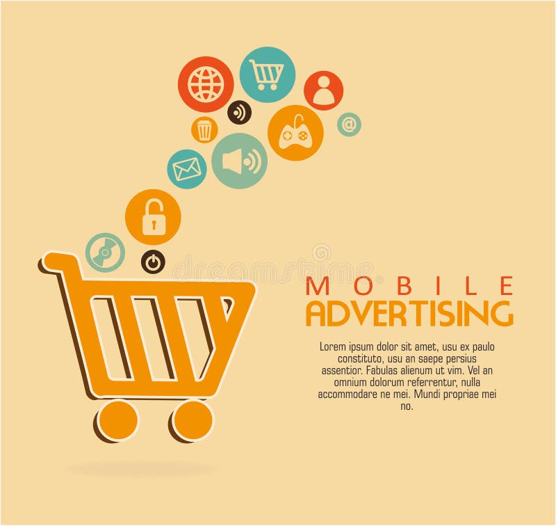 Mobile advertising stock vector. Illustration of frame - 36102437