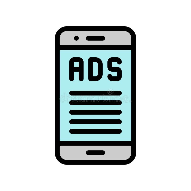 Mobile Advertising Vector, Digital Marketing Filled Icon Editable ...