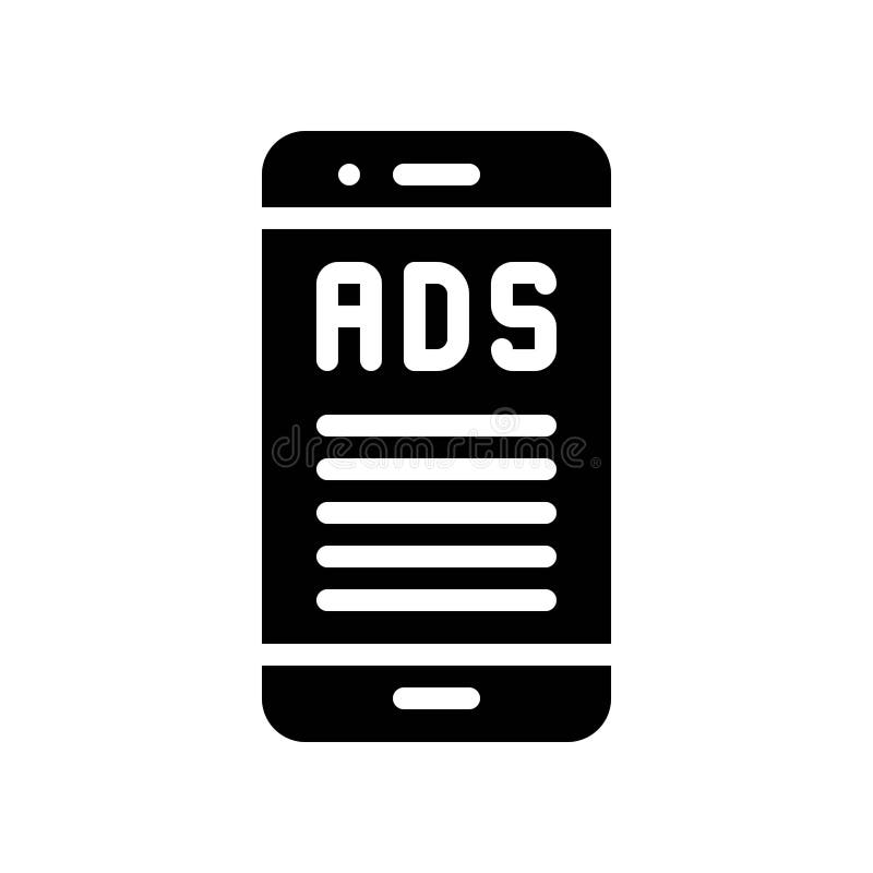Mobile Advertising Vector, Digital Marketing Solid Style Icon Stock ...