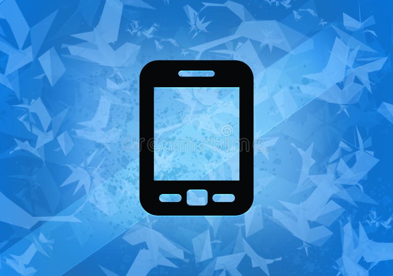 Mobile Aesthetic Abstract Icon on Blue Background Stock Image - Image ...