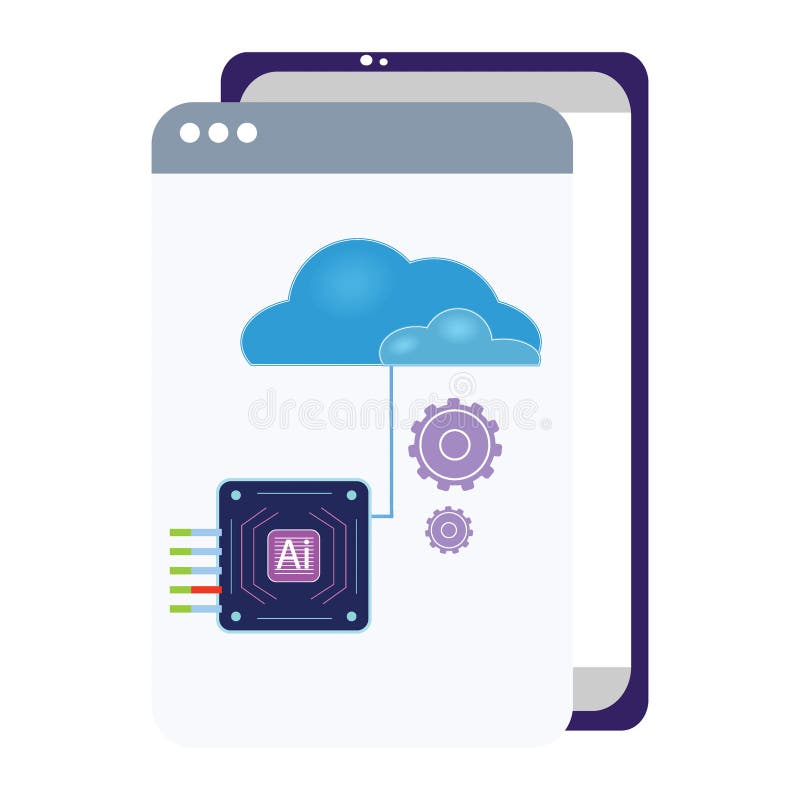 Mobile AI Automation Concept. Phone Screen Shows Chip Linked To Cloud ...