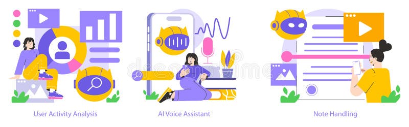 Mobile AI. Flat Vector Illustration Stock Vector - Illustration of ...