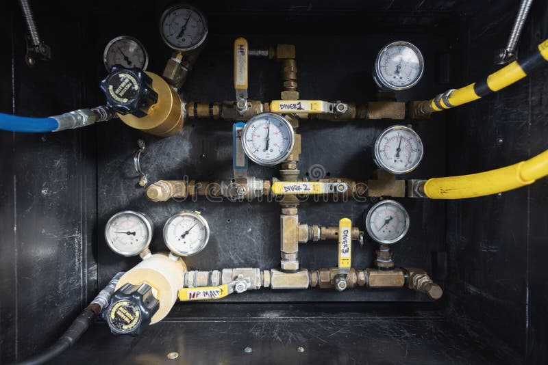 Mobile Air Control Box for Commercial Diving Stock Image - Image of ...