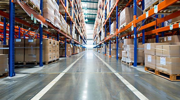 Mobile Aisle Racking System in Distribution Warehouse during Operations ...