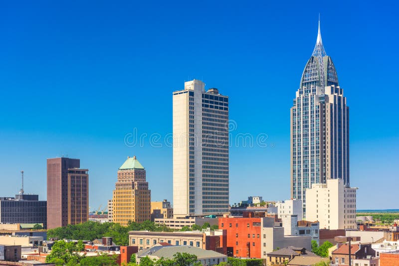 Mobile, Alabama, USA Downtown Skyline Stock Photo - Image of district ...