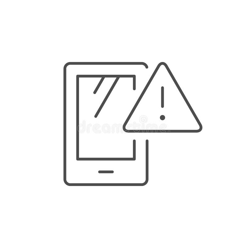 Mobile Alert Line Outline Icon Stock Illustration - Illustration of ...