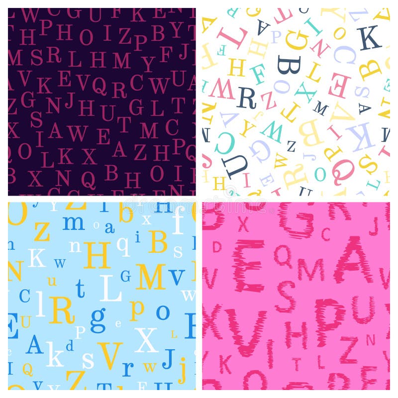 Alphabet Vector Seamless Background Stock Vector - Illustration of ...