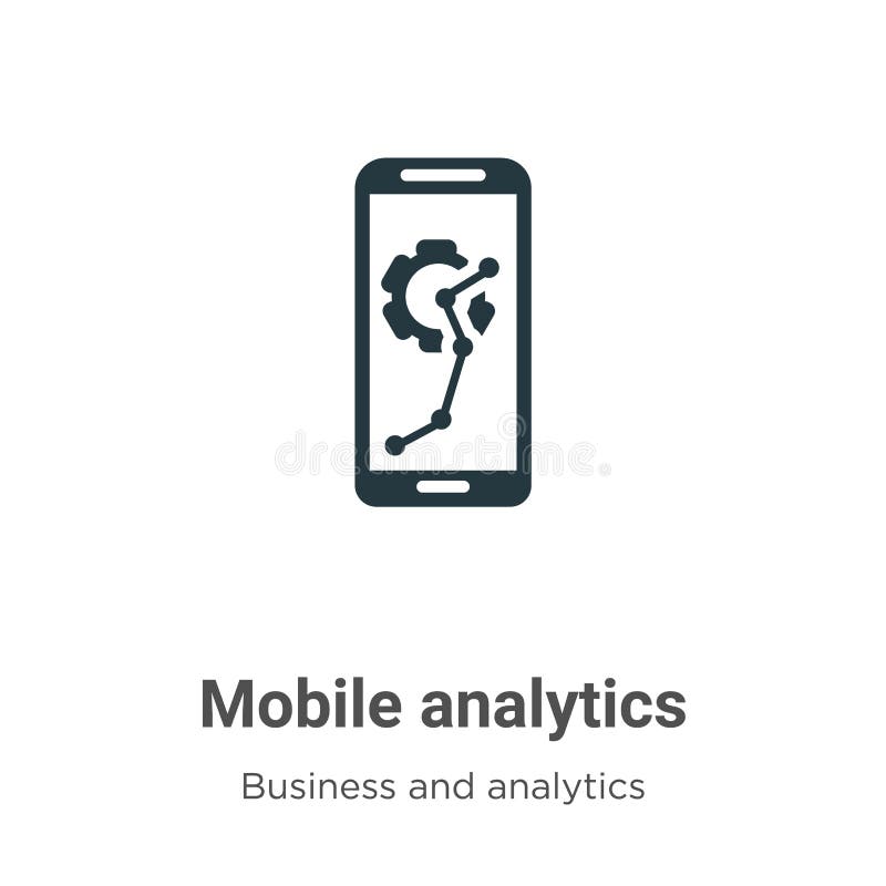 Mobile Analytics Vector Icon on White Background. Flat Vector Mobile ...