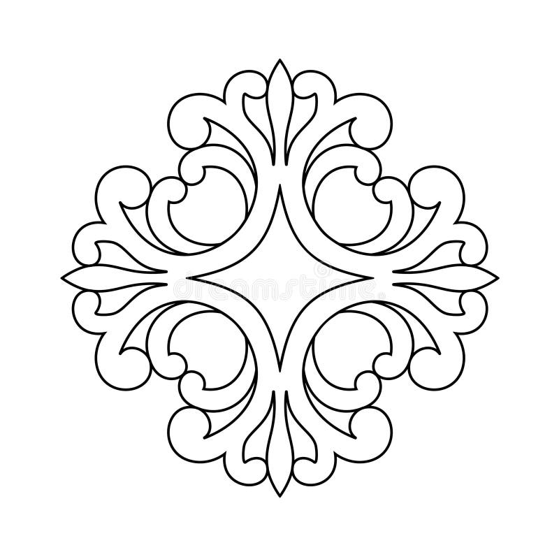Ancient Decorative Pattern. Outline Luxury Vector Element. Stock ...