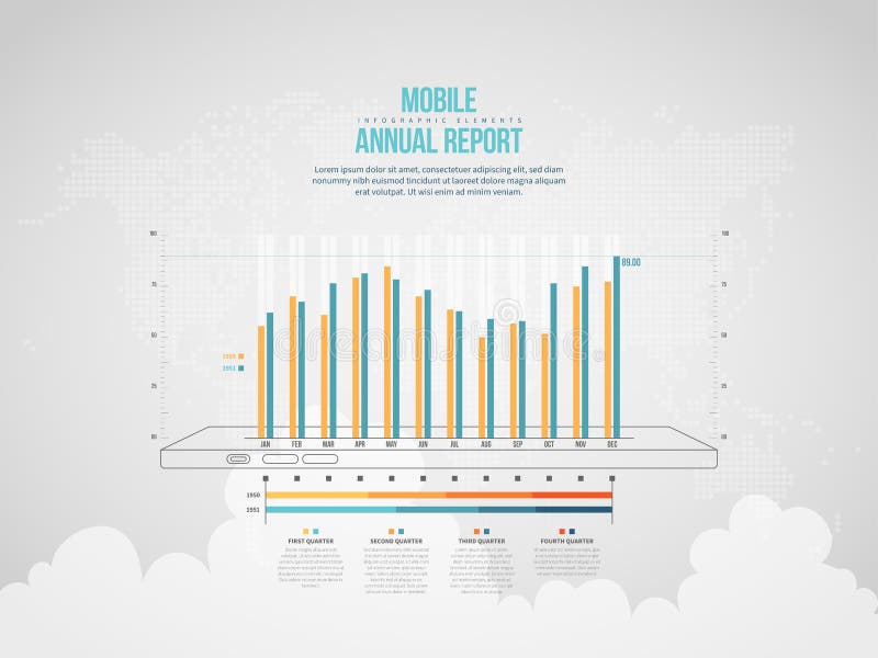 Mobile Annual Report Infographic Stock Vector - Illustration of ...