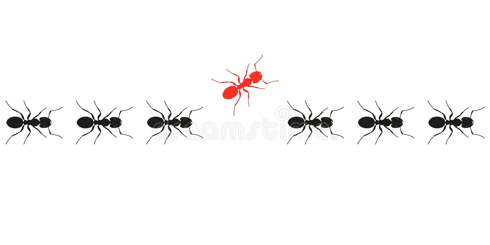 A Path of Ants Running Up. View from Above. Vector Illustration in Flat ...