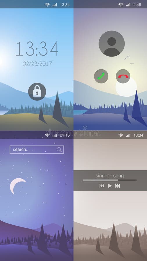 Mobile App Application Background Wallpaper Template Mockup Stock ...