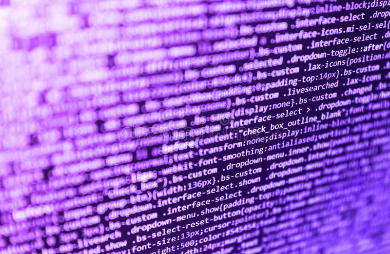 Future Technology Creation Process It Coding On Monitor Screen Stock